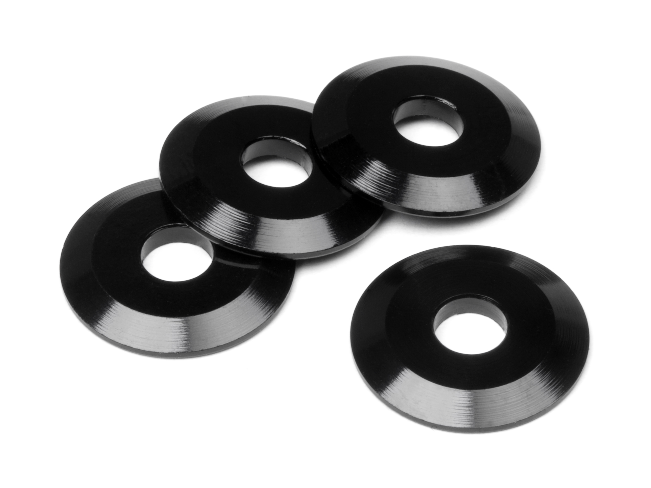ALUMINUM WASHER 4x14x1.5mm (BLACK/4pcs) Wheel washer for Roc HPI ...